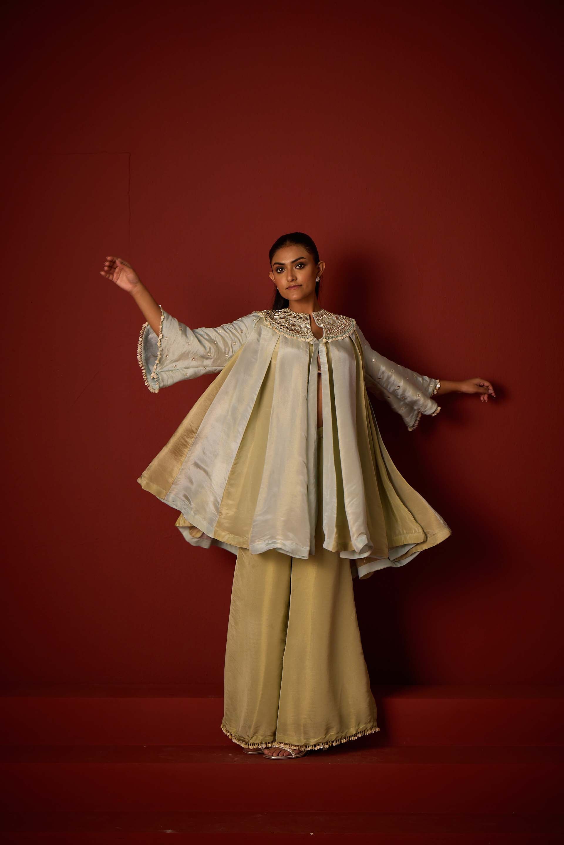 Tissue Mirrorwork Panelled Tunic. – 29india